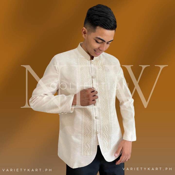 Zigzag Piña Coat Barong With Collar Design | Lazada PH