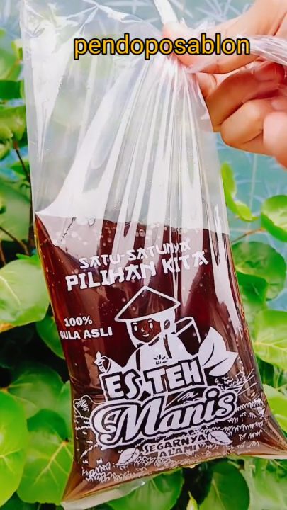 Plastik kekinian ES TEH JUMBO 12x25 isi 50 pcs / Plastik PE / kemasan ...