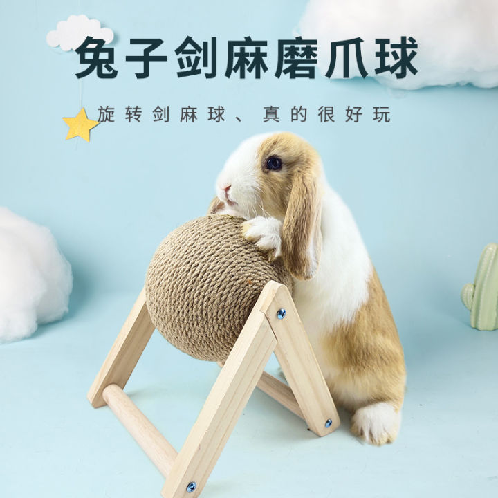 Pet Rabbit Relieving Stuffy Toy Bite-Resistant Grinding Claw Ball Dwarf ...