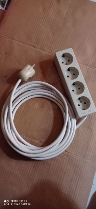 kabel colokan kabel extension listrik 4 lobang panjang 5 meter | Lazada ...