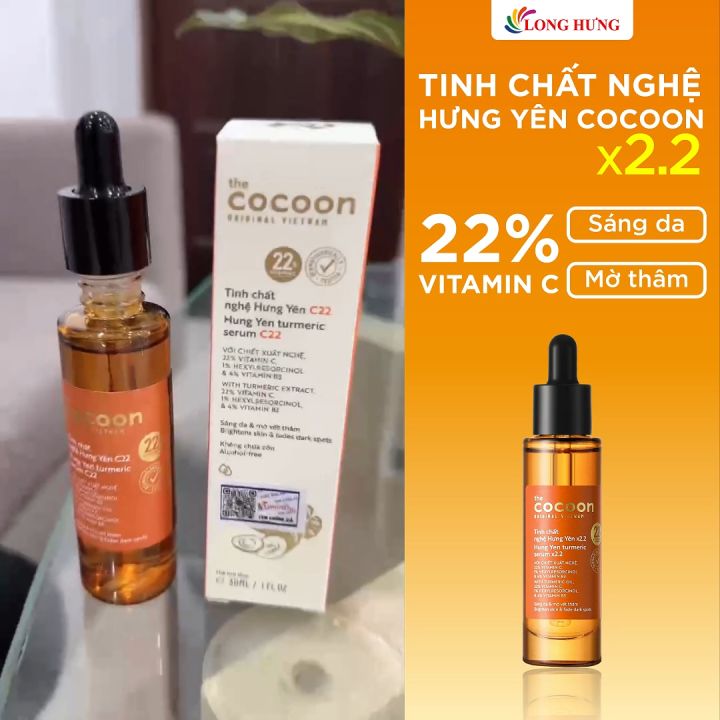 Tinh chất nghệ Hưng Yên Cocoon x2.2 với 22% vitamin C làm sáng da và mờ ...