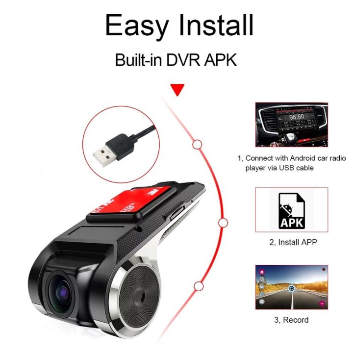 (คูปองส่วนลดค่าส่ง40บาท)USB กล้องบันทึกหน้ารถ Car DVR สำหรับจอ Android ...