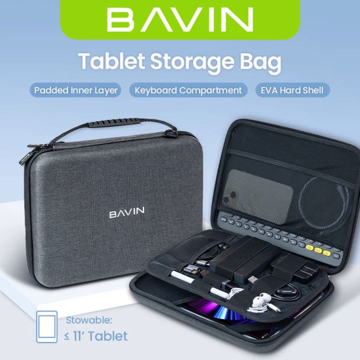 BAVIN BE11 EVA Tablet Sleeve Hard Shell Drop-Proof Travel Storage Bag w ...