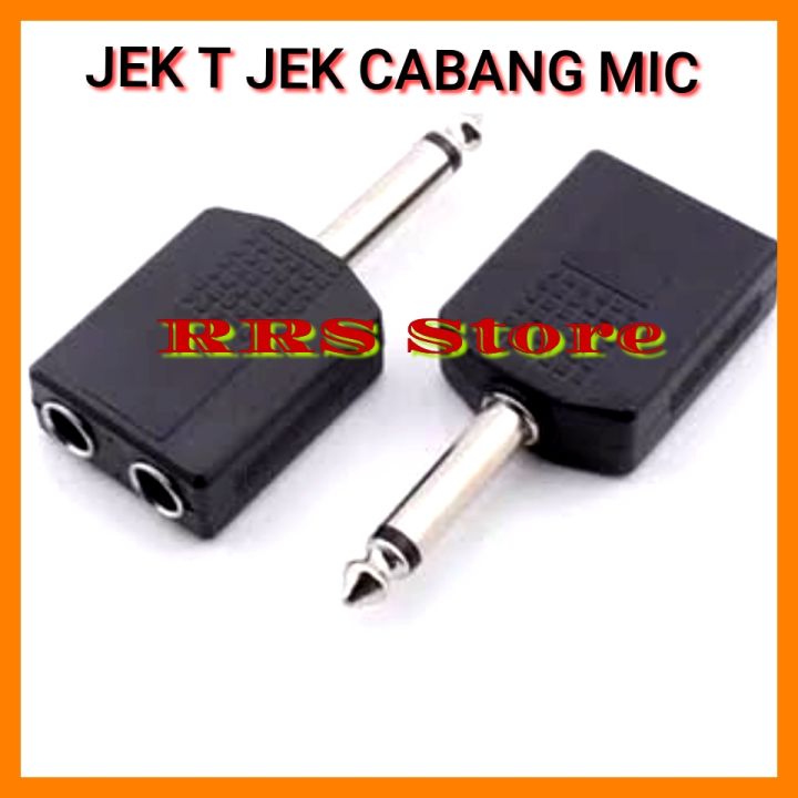 Jek cabang mic Jack T / Y / Sambungan Akai Mono To 2 Female/Cabang Mic ...