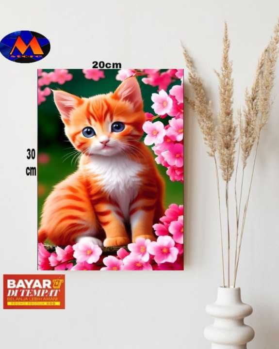 HIASAN DINDING TEMA GAMBAR KUCING/POSTER KAYU GAMBAR KUCING/POSTER ...