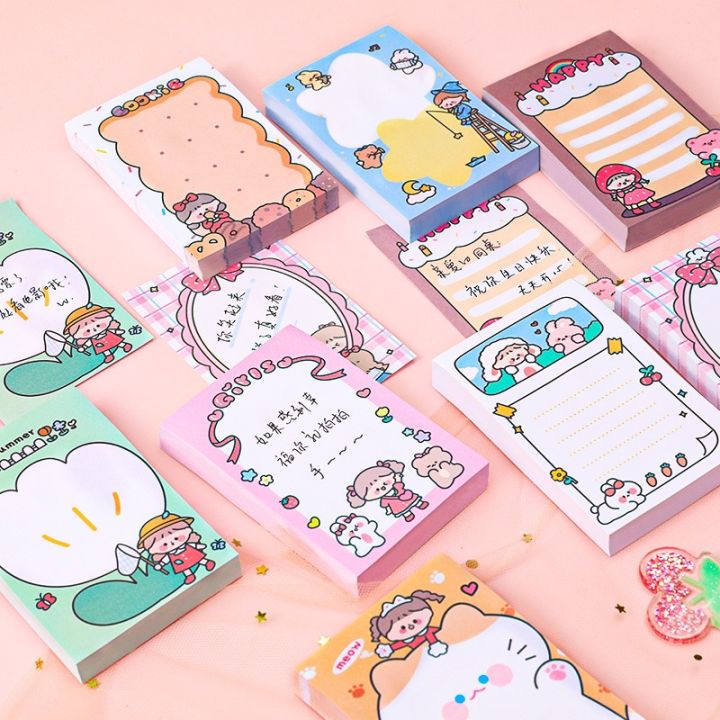 Cute Cartoon Sticky Notes Mini notebook Note Paper Memo Nota Buku ...