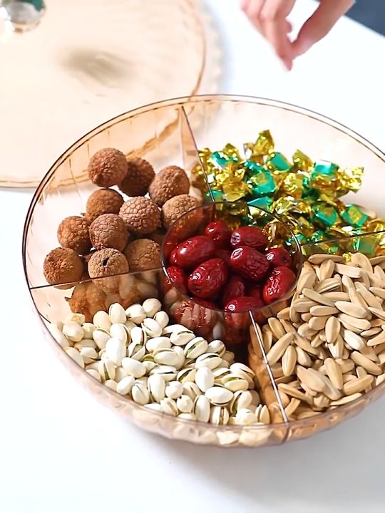 Z-Gadget⚡ 5 in 1 Snack Food Storage Bekas Kuih Raya Crystal Bowl With 5 ...
