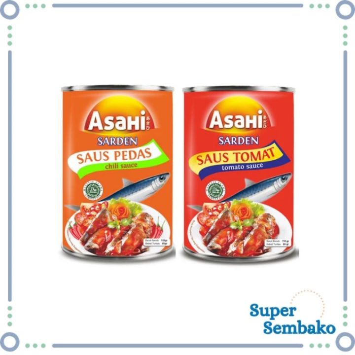 IKAN KALENG SARDEN / SARDINES ASAHI SAUS PEDAS / TOMAT 155gr | Lazada ...