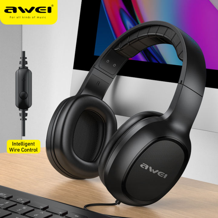Awei GM-6 Noise Cancellation HiFi Super Bass Retractable Headphones for ...