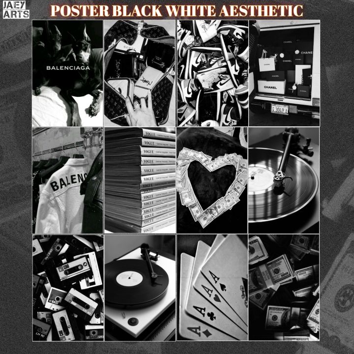 (20 Pcs) Poster dinding murah / Poster Aesthetic Black White / Poster ...