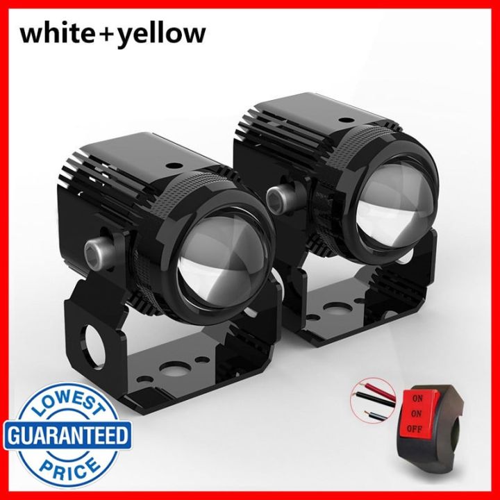 Mini Driving Light for Motorcycle High and Low Yellow / White Led Auxiliary Lights Version 2 ...