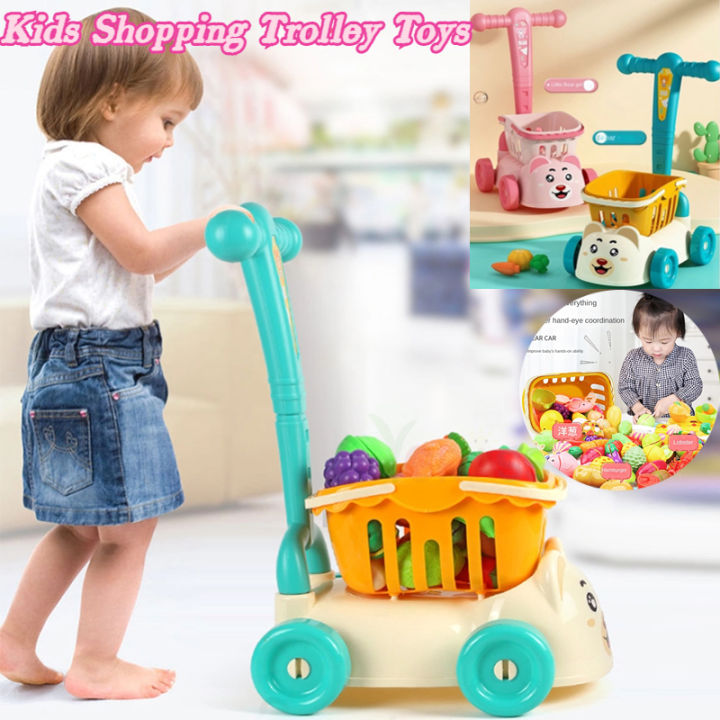 Mini Little Shop Shopping Trolley Toy Mini Supermarket Cart Pretend ...