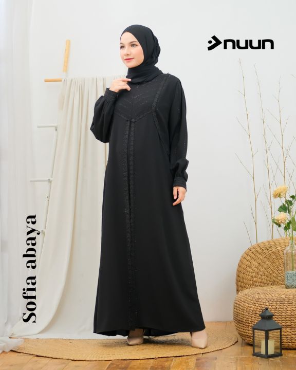 Sofia Abaya Hitam - Abaya hitam polos abaya jetblack Gamis hitam Turkey ...
