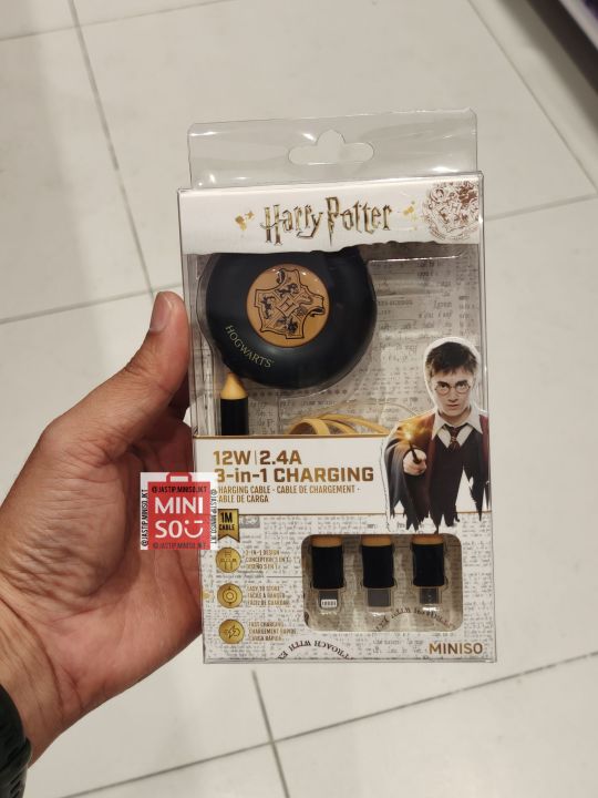 MINISO x HARRY POTTER 🆕 12W 2.4A 3in1 Charging Cable / Kabel Charger ...