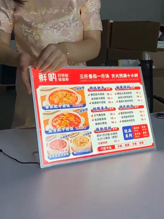 LED menu board with stand A3/A4 light box 360° Super bright angle ...