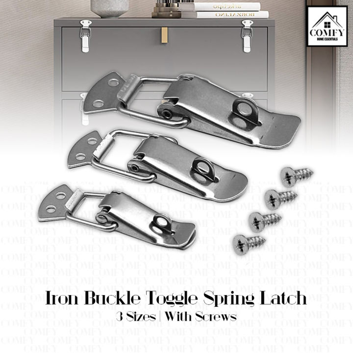 (3 SIZES) HEAVY DUTY Cabinet Box Spring Loaded Toggle Catch Lock Latch ...