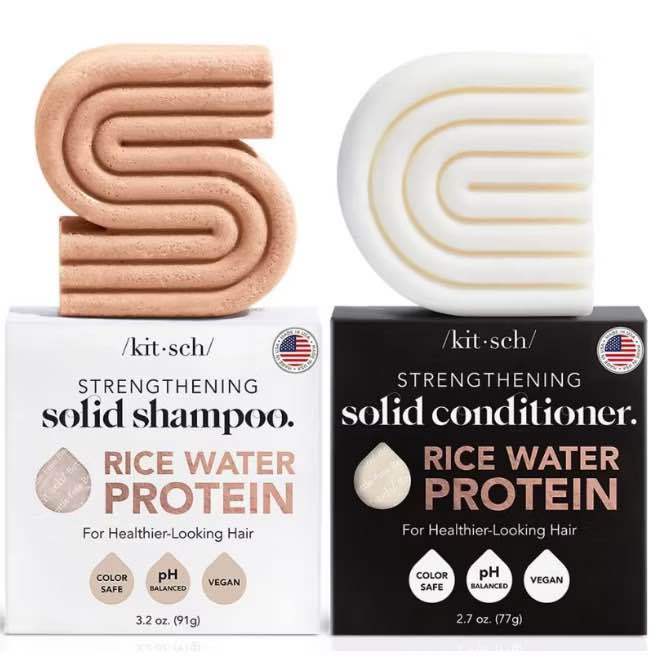 Kitsch Strengthening Solid Shampoo & Conditioner | Rice Water Protein | Lazada