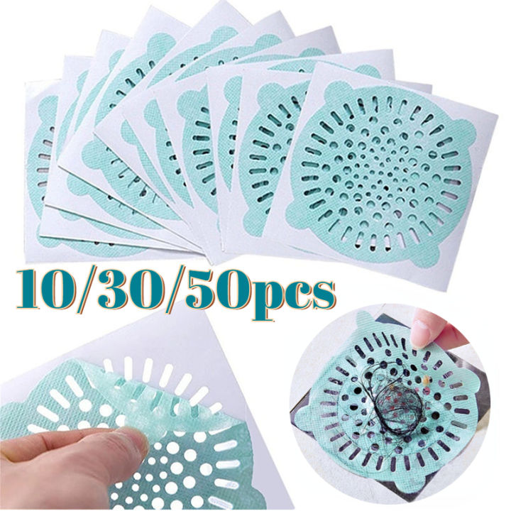 10pc Disposable Sink Strainer Shower Drain Stickers Drain Hair Catcher ...