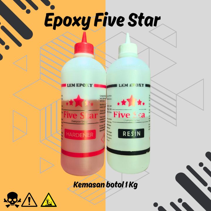 ( 1 Set ) Lem epoxy five star besar 1 kg lem kayu lem super kuat lem ...