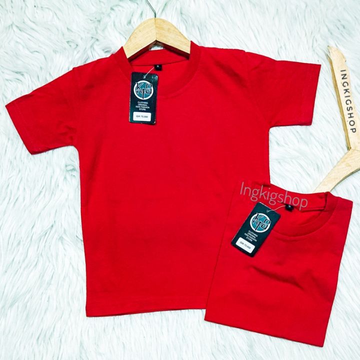 Kaos Polos Anak Cotton 30s Unisex Cewek Cowok 1-10 tahun | Lazada Indonesia