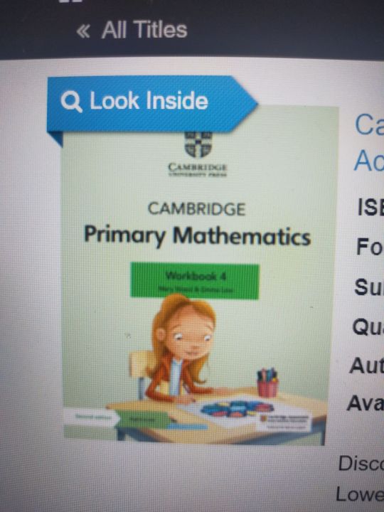 Cambridge Primary Mathematics 4 workbook | Lazada