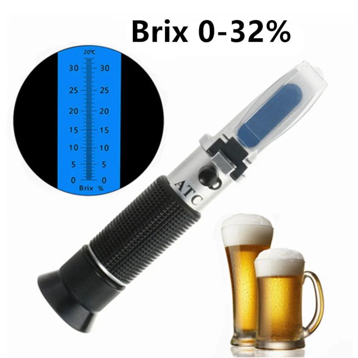 Beer Wort Refractometer 0-32% Brix Sugar Concentration Meter Sugar Wine ...