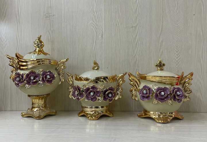 Keramik Pajangan Kiki Bunga unggu#Keramik Pajangan Lemari | Lazada ...