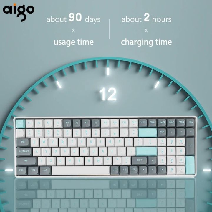 Aigo GD101 Mechanical Keyboard 100 Keys USB Type-C Wired and 2.4 ...
