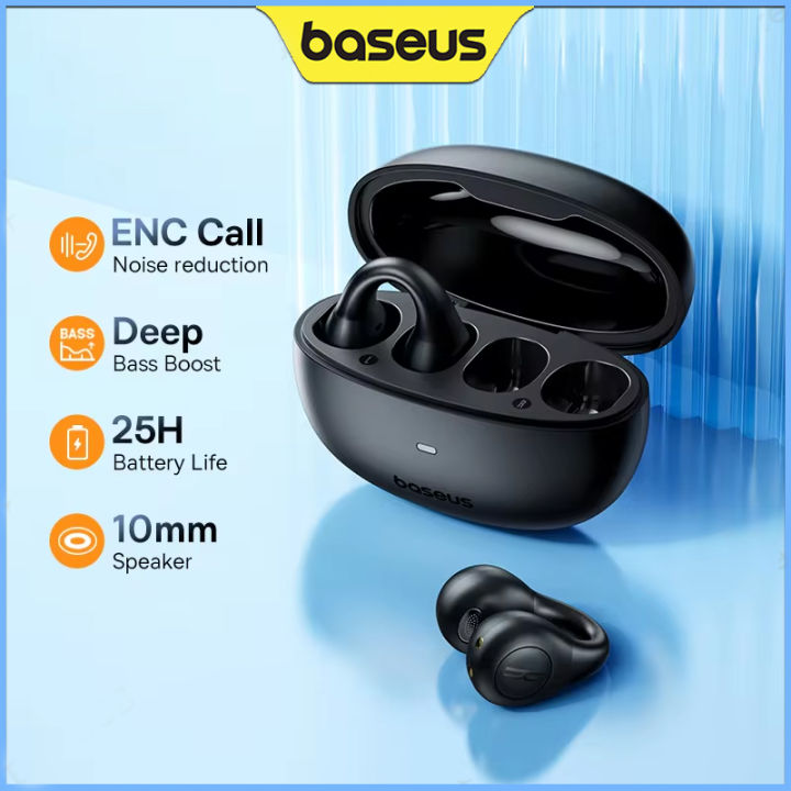 Baseus AirGo AS01หูฟังสำหรับเล่นกีฬาหูฟังบลูทูธต่างหูแบบหนีบหูฟังไร้สาย ...