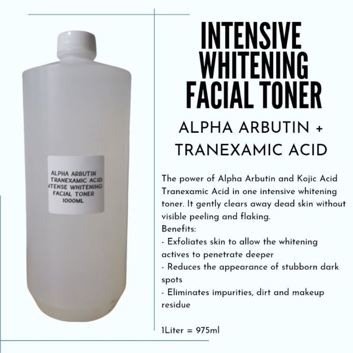 INTENSIVE WHITENING TONER 1LITER/ HALF LITER/ Arbutin + Tranexamic Acid ...