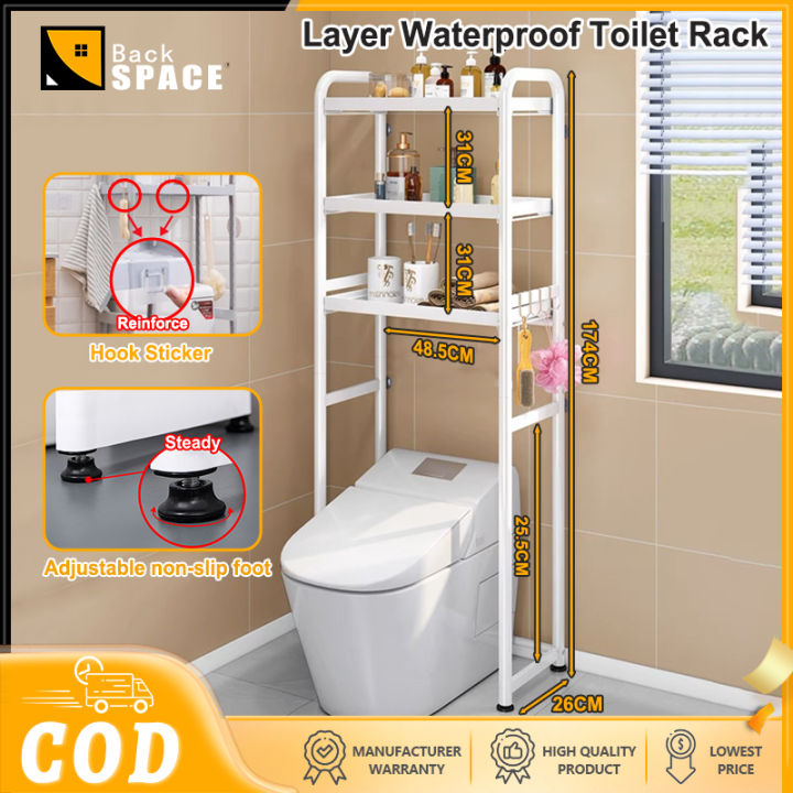 【24 Hours Shipped】2/3-Tier Plastic Bathroom Organization Toilet Rack ...