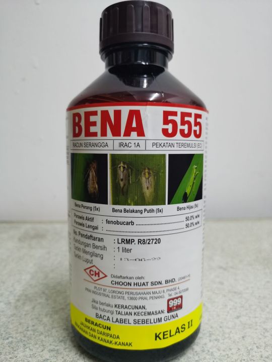 1L Bena 555 Racun Serangga | fenobucarb 50% | Bena Hijau | Bena Perang | Pianggang | Belalang ...