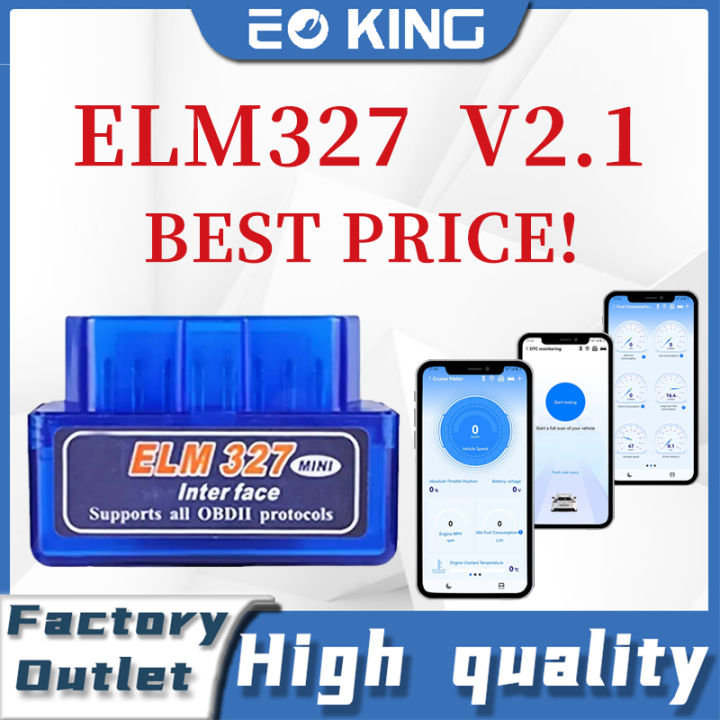 เครื่องมือวินิจฉัยเครื่องสแกนรถยนต์แบบบลูทูธ OBD2 V2.1 ELM327ขนาดเล็ก ...