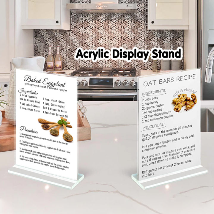 A4/A5/A6/5*7 Acrylic Double Sided Menu Holder Display Stand T-type Menu ...