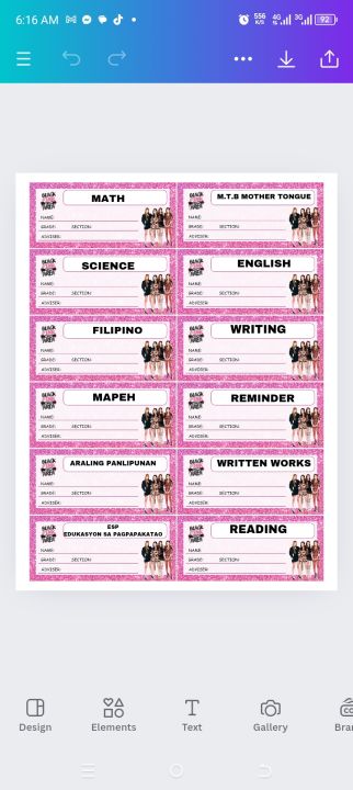 Notebook Sticker BLACK PINK 12pcs with Subject glossy makapal | Lazada PH