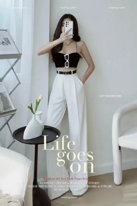 COTTONCANDY New Zine korea pants กางเกงทรงสวย ผ้าทิ้งตัว ไม่ต้องรีดเลย ...