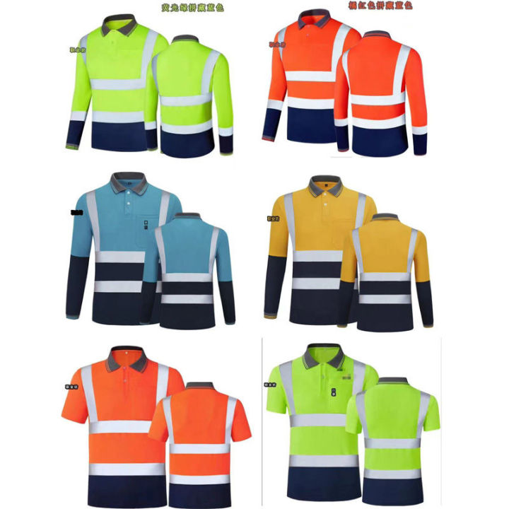 Quick Dry Safety Workwear Reflective Four Seasons Long Sleeve Short ...