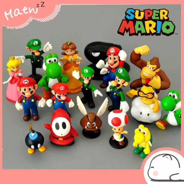 โมเดล มาริโอ้ Super Mario 18 ชิ้น ตกแต่ง ของเล่น ของขวัญ น่ารัก ...