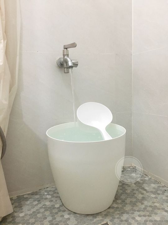 Aesthetic Minimalist All white Timba and Tabo Set Rubberized Plastic ...