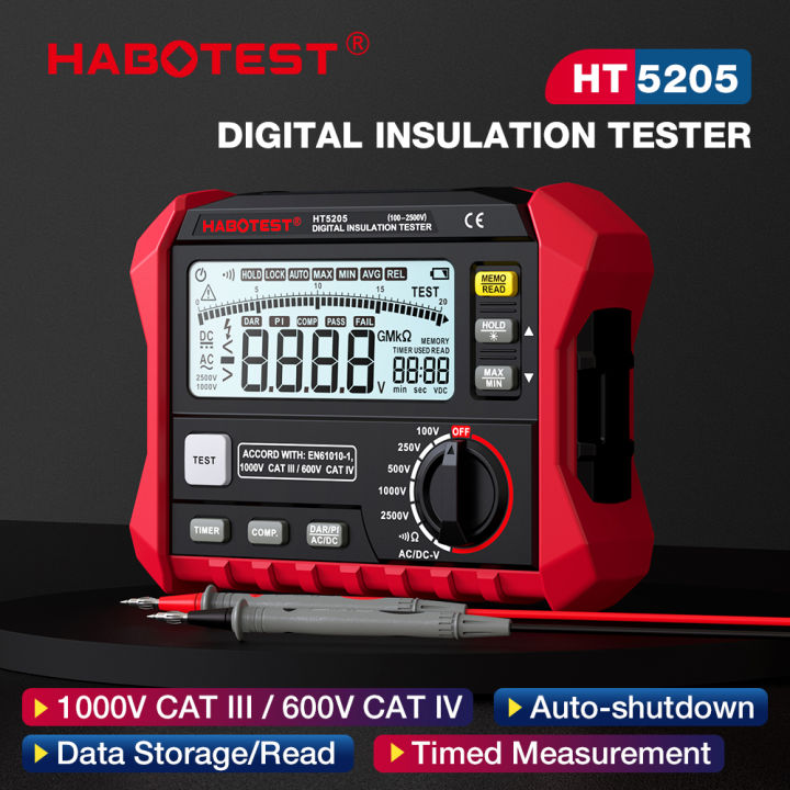 HABOTEST HT5205 Digital Insulation Tester Multimeter Megohmeter ... HABOTEST HT5205 Digital Insulation Tester Multimeter Megohmeter ...
