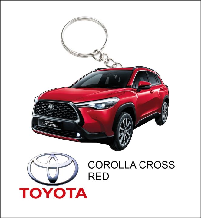 toyota Corolla cross red keychain 2d cross merah | Lazada