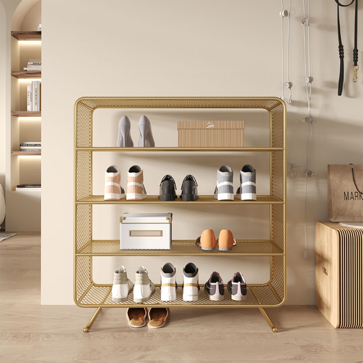 Scandinavian Wrought Iron Accessible Luxury Grid Slipper Rack Simple ...