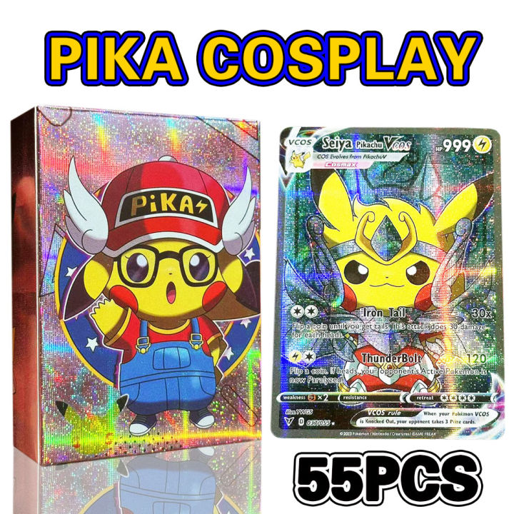55pcs/set Pokemon TCG Cosplay Pikachu Collectibles Game Collection ...