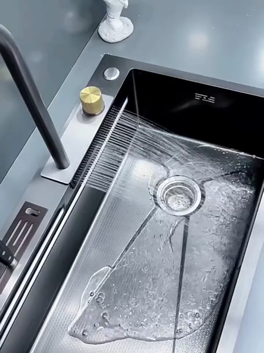 ZLOON Honeycomb Nano Sink workstation sink Raindance Waterfall Sink ...