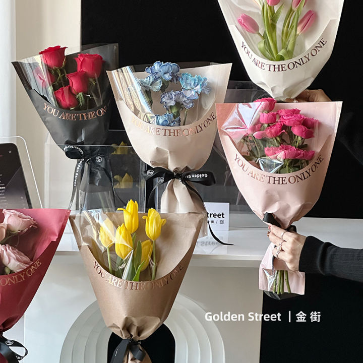 Multi-Branch Bouquet Wrapping Paper Bag Rose Single Sunflower Flower ...