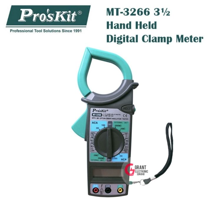Pro'skit MT-3266 3 1/2 Hand Held Digital Clamp Meter | Lazada
