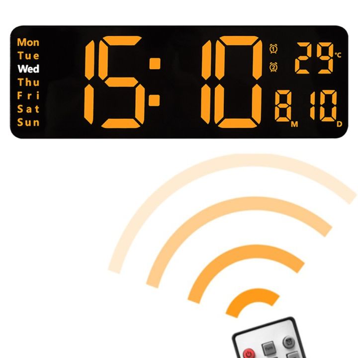 Big Digital LED Wall Alarm Clock with Calendar and Temperature Display ...