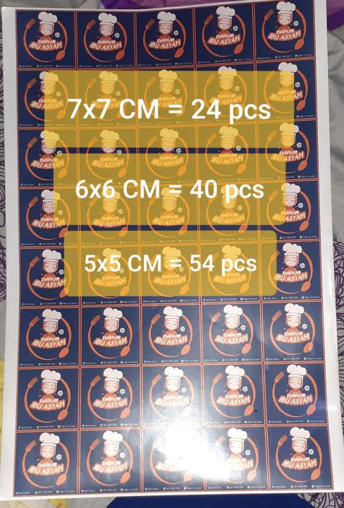 Cetak Sticker Ukuran A3 dengan design dan ukuran sesuai keinginan ...