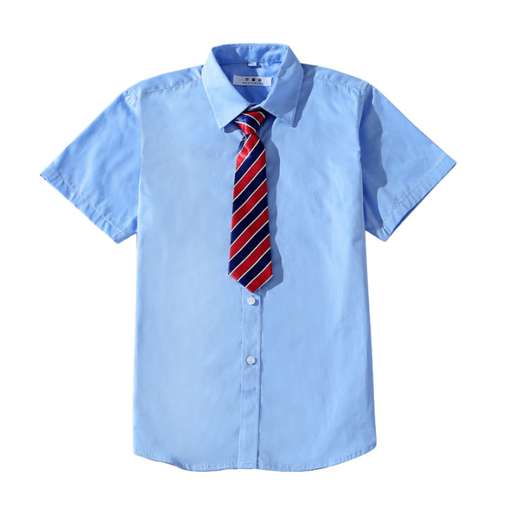 Blue Short Sleeve Shirt for Boys And Girls Performance School Uniform ...