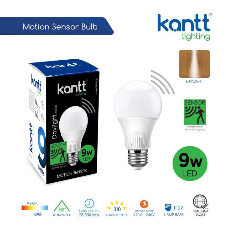 Kantt Lighting Daylight Motion Sensor LED Light Bulb - 9 Watts | Lazada PH